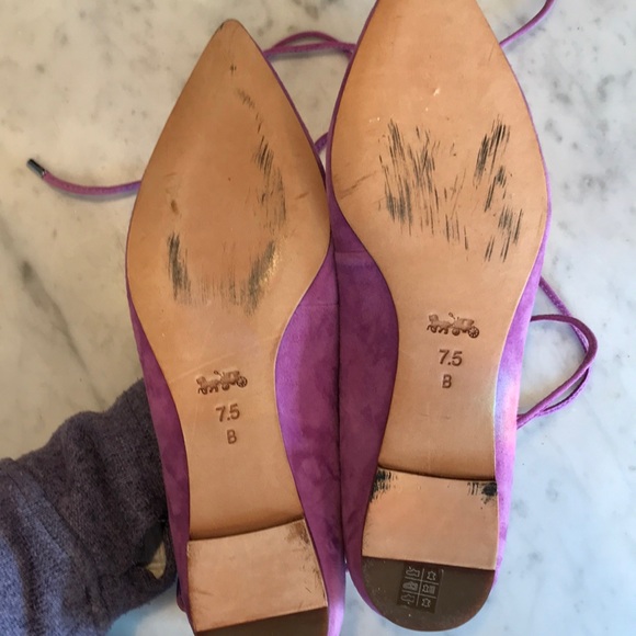 Coach | Shoes | Coach Justine Purple Flats 75 Ballerina Flats | Poshmark